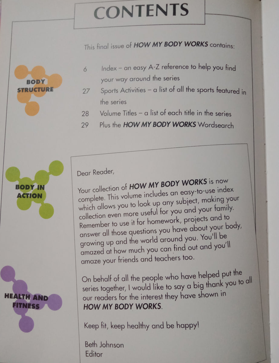 How My Body Works Index – Books for Less Online Bookstore